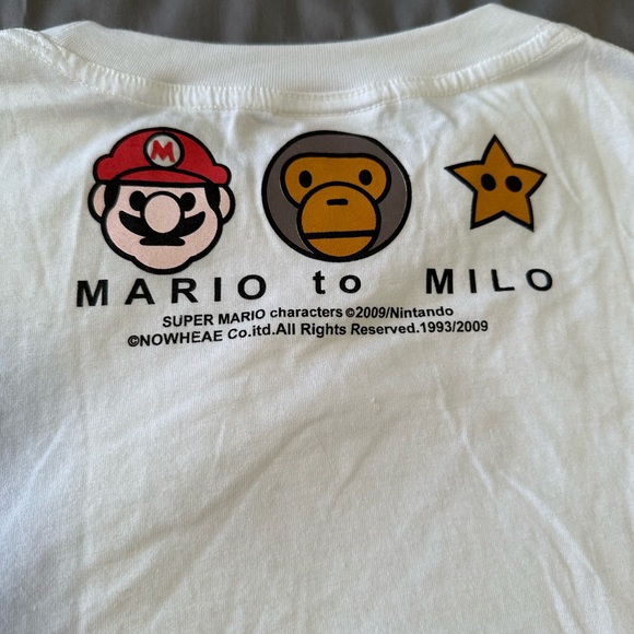 Shirts | Rare 209 Super Mario Baby Milo By Bathing Ape With Sequins ...